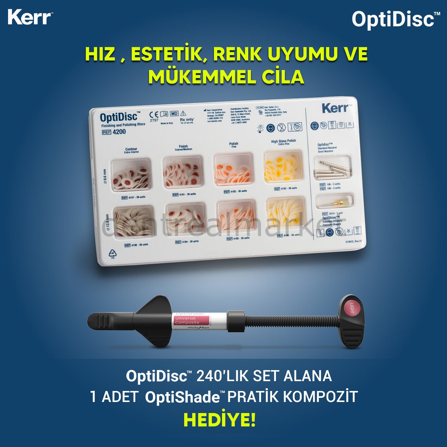Kerr OptiDisc Genel Asorti Kiti 240'lık - Cila Diski - OptiShade Pratik ...