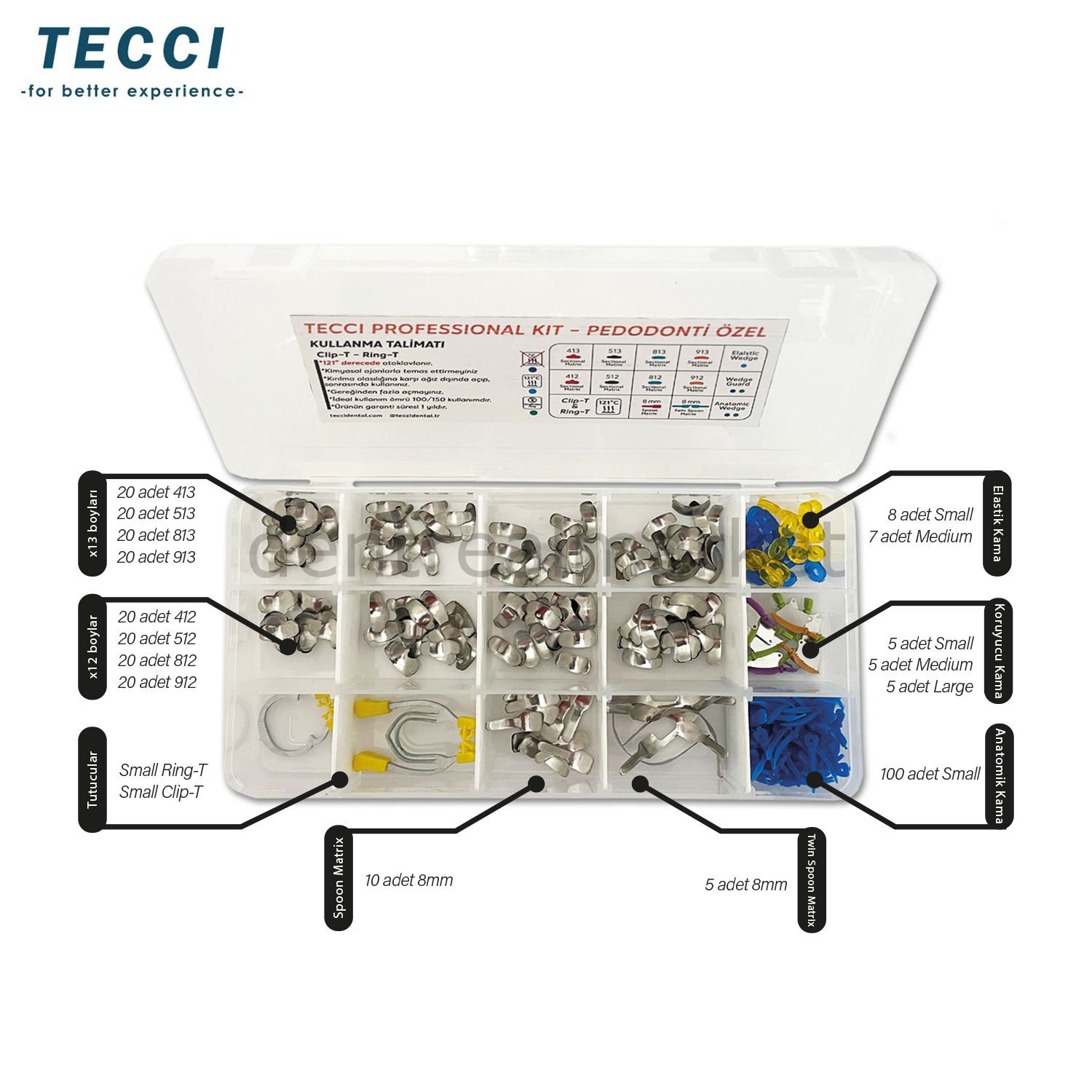 Tecci Tecci Profesyonel Kit - Pedodonti Özel | Dentrealmarket